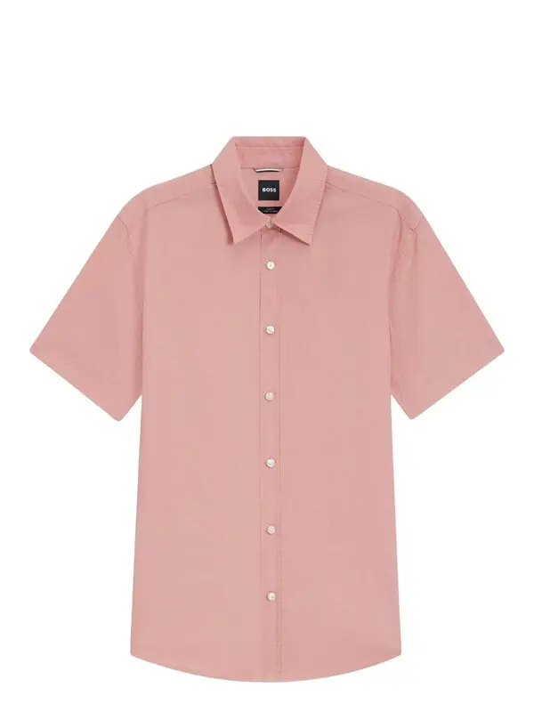 BOSS Slim-fit Shirt In Stretch Linen - Light Pink