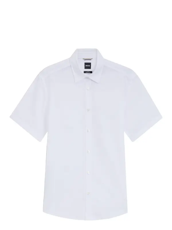 BOSS Slim-fit Shirt In Stretch Linen - White