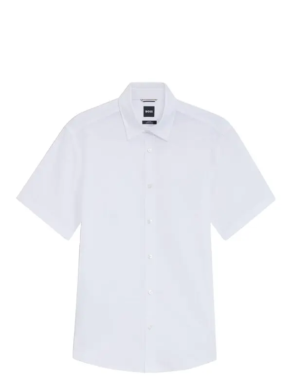 BOSS Slim-fit Shirt In Stretch Linen - White