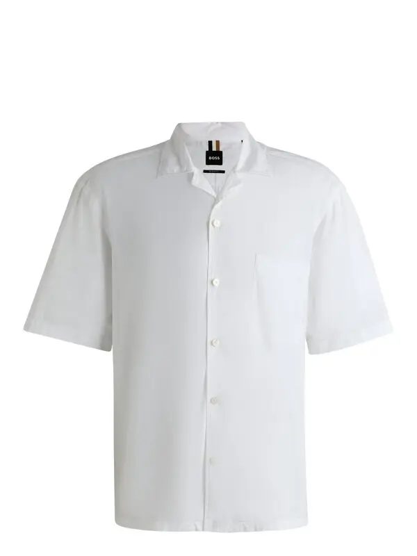 BOSS Relaxed-fit Shirt In Italian-made Cotton Poplin - White