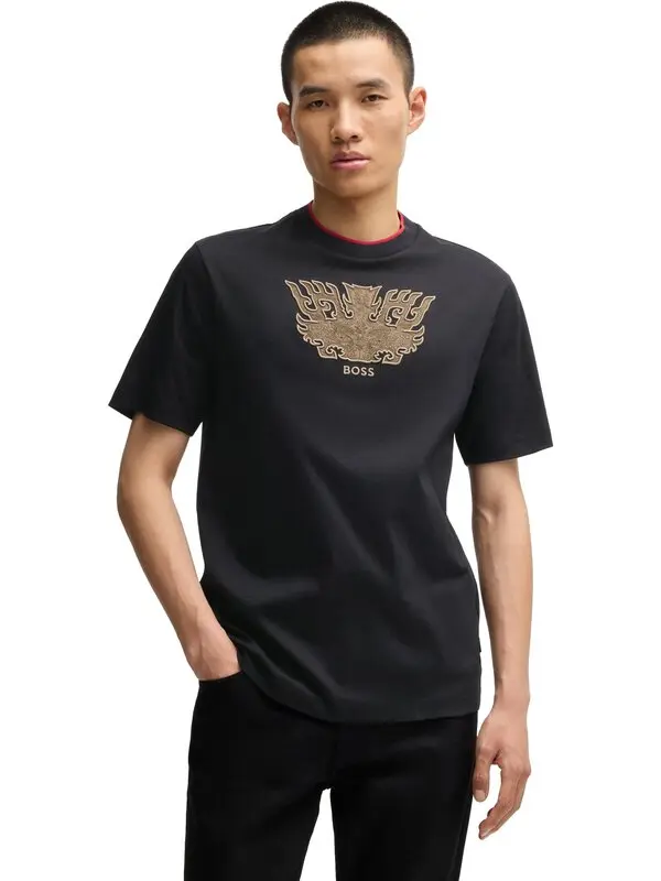 BOSS X Creation Of The Gods T-shirt With Taotie Embroidery - Black
