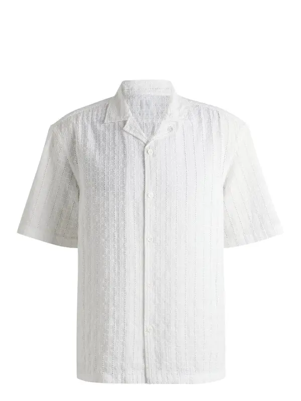 BOSS Relaxed-fit Shirt With Broderie Anglaise - White