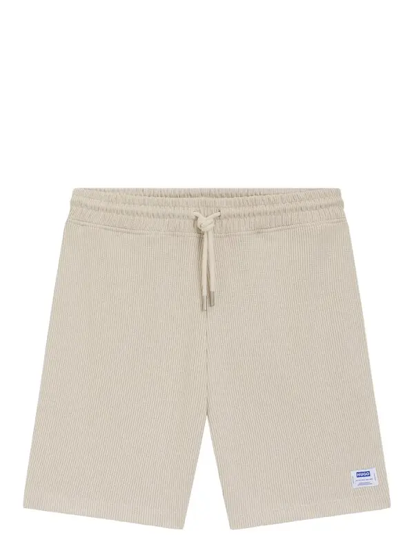 Hugo Cotton Blend Waffle-structure Shorts - Light Beige