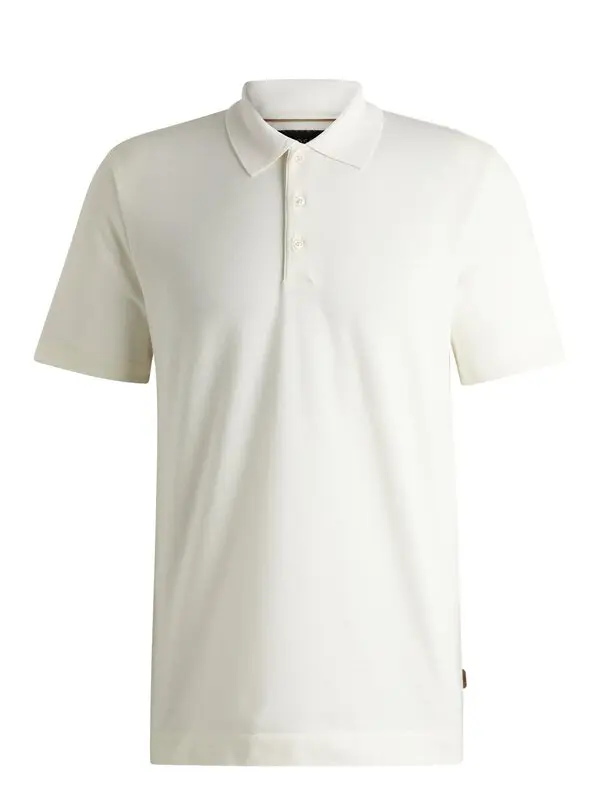 BOSS Cotton-silk Polo Shirt With Two-tone Effect - White