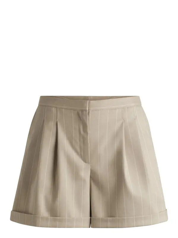 BOSS Tapered-fit Pinstripe Shorts - Beige