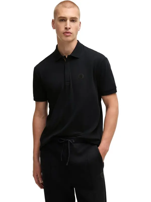 BOSS Paddy Polo Shirt In Cooling Cotton - Black