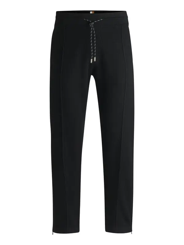 BOSS Regular-fit Wool Trousers With Zip Hems - Black