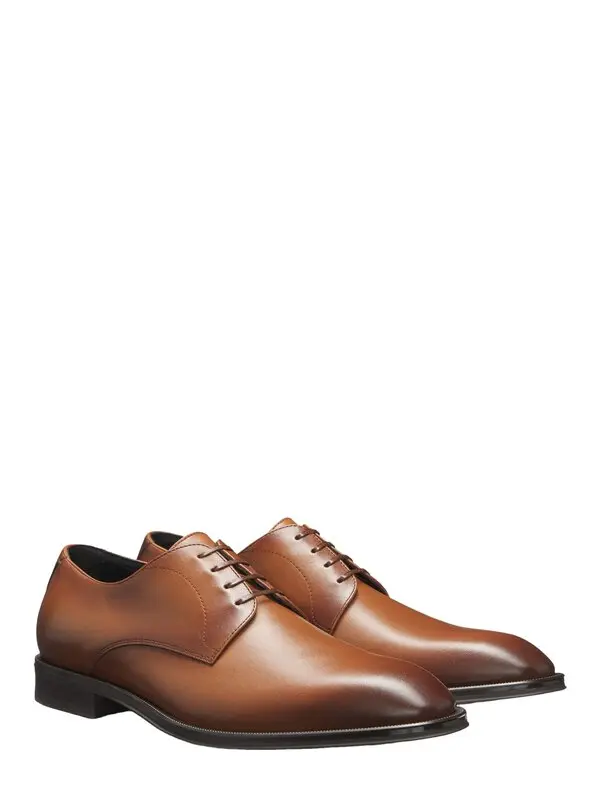 BOSS Italian-made Leather Derby Shoes - Brown