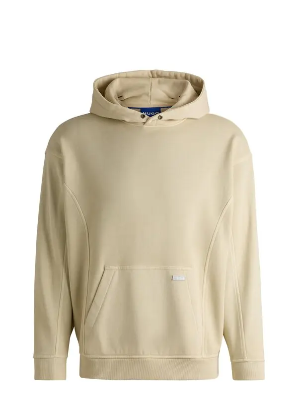 Hugo Cotton-terry Hoodie With Eyelets - Beige