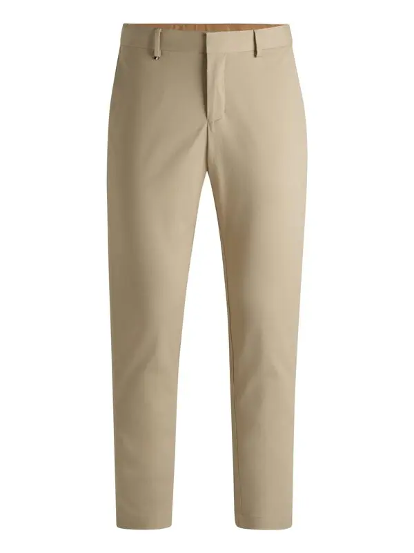 BOSS Slim-fit Stretch Cotton Trousers - Light Beige