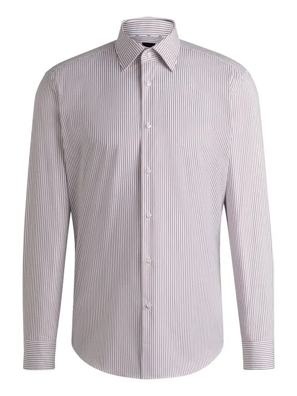 BOSS Regular-fit Shirt In Easy-iron Stretch Cotton - Pink