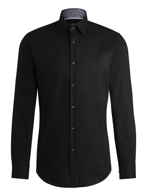 BOSS Slim-fit Shirt In Easy-iron Cotton Poplin - Black