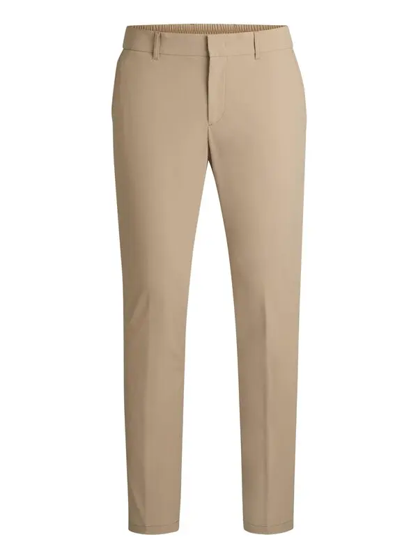 BOSS Slim-fit Stretch Softshell Trousers - Light Beige