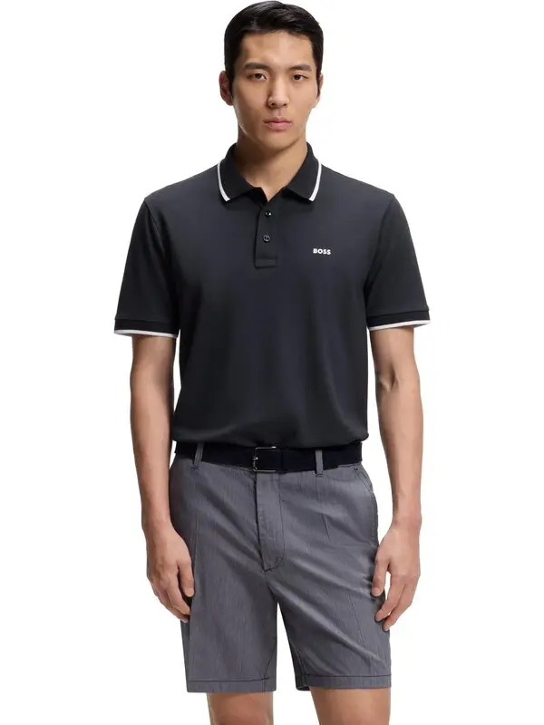 BOSS Cotton-piqué Polo Shirt With Contrast Tipping - Dark Blue