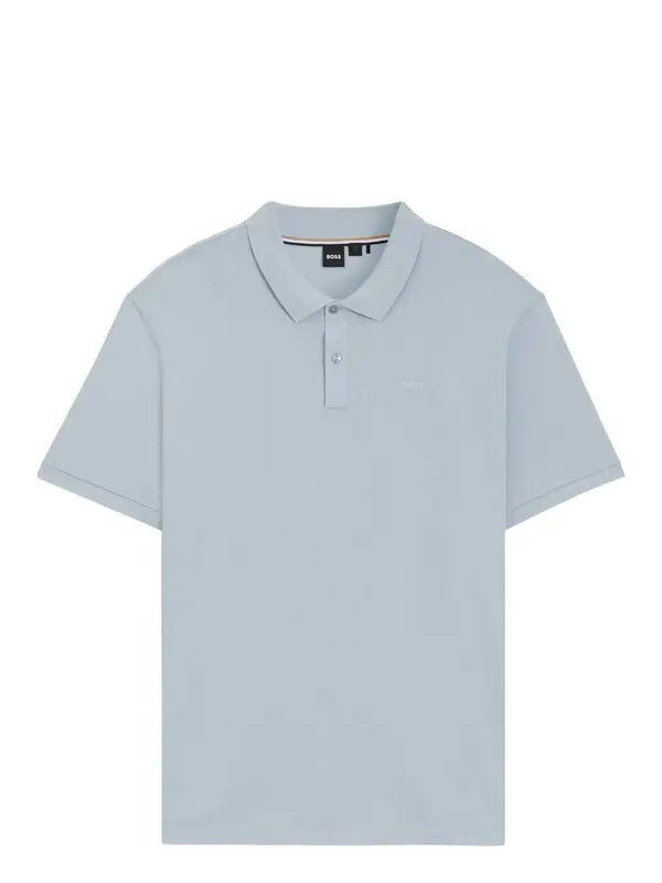 BOSS Pallas Polo Shirt In Cotton Piqu - Light Blue