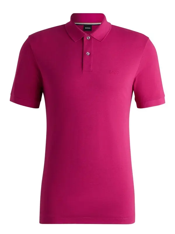 BOSS Pallas Polo Shirt In Cotton Piqu - Pink