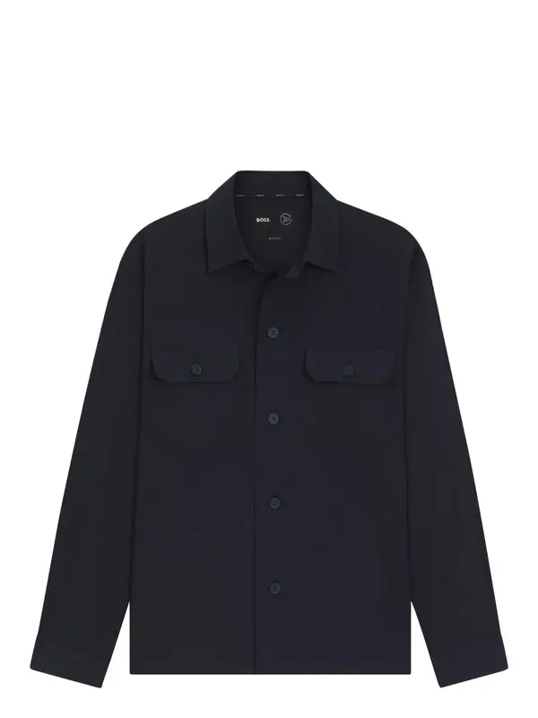 BOSS Relaxed-fit Shirt In An Italian-made Linen Blend - Dark Blue