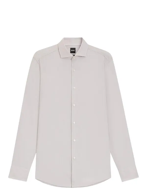 BOSS Slim-fit Shirt In A Structured Cotton Blend - Light Beige