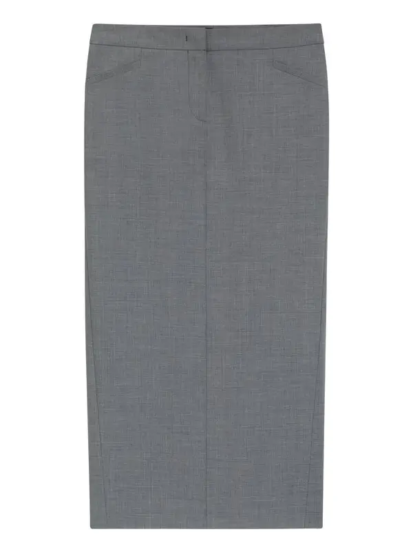 BOSS Pencil Skirt In Virgin Wool - Dark Grey