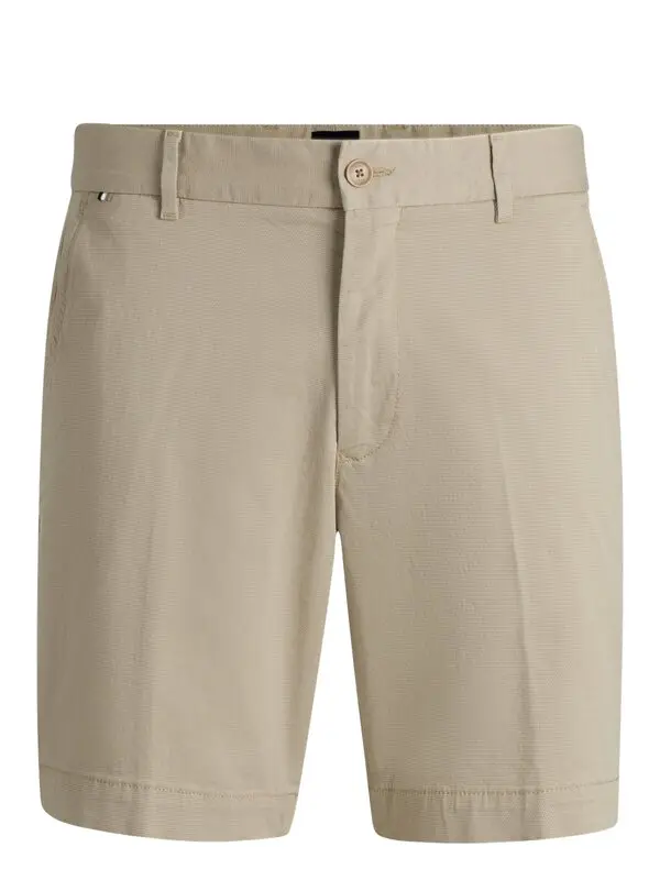 BOSS Slim-fit Micro-patterned Shorts - Light Beige