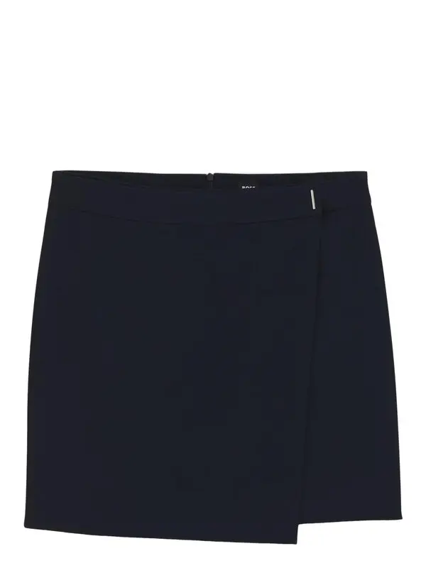 BOSS Crepe Mini Wrap Skirt - Dark Blue