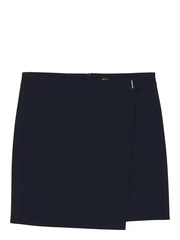 BOSS Crepe Mini Wrap Skirt - Dark Blue