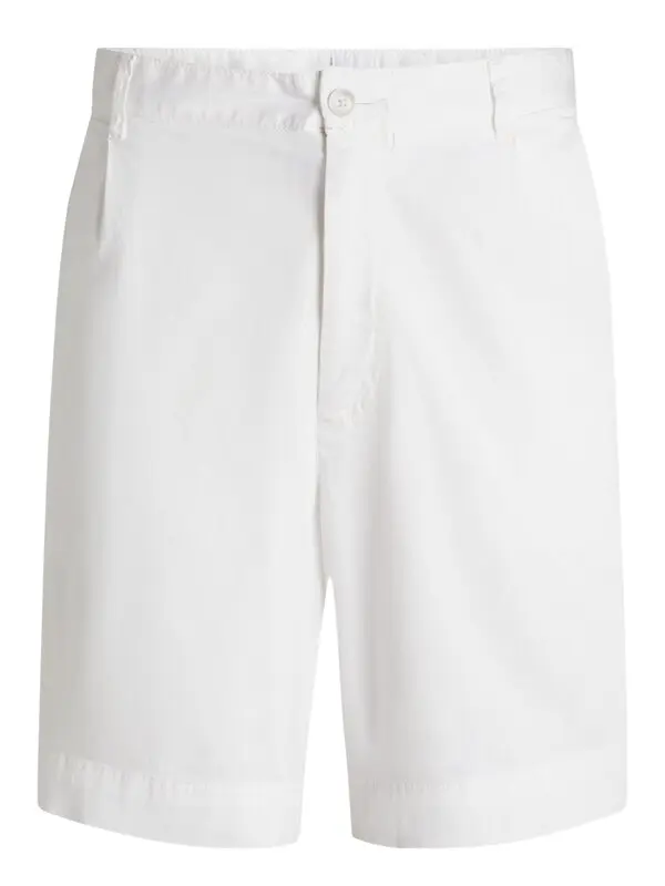 BOSS Relaxed-fit Stretch-cotton Twill Shorts - White