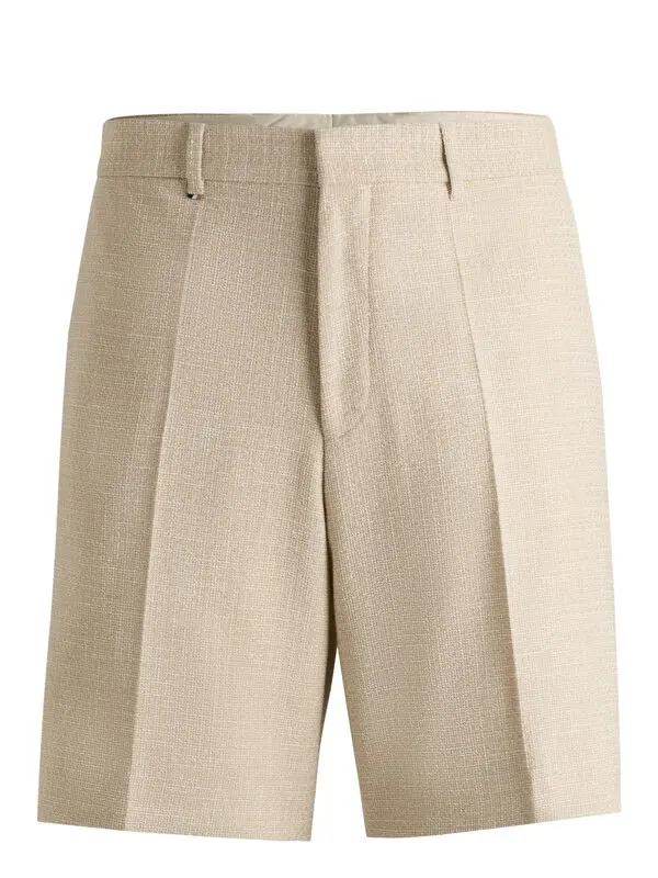 BOSS Formal Shorts In Stretch Tweed - Light Beige