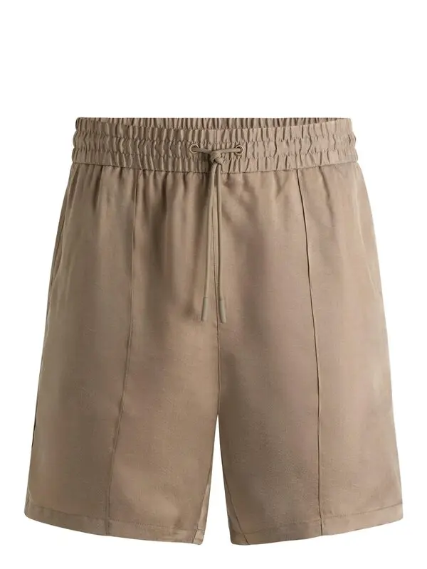 Hugo Relaxed-fit Twill Shorts - Brown