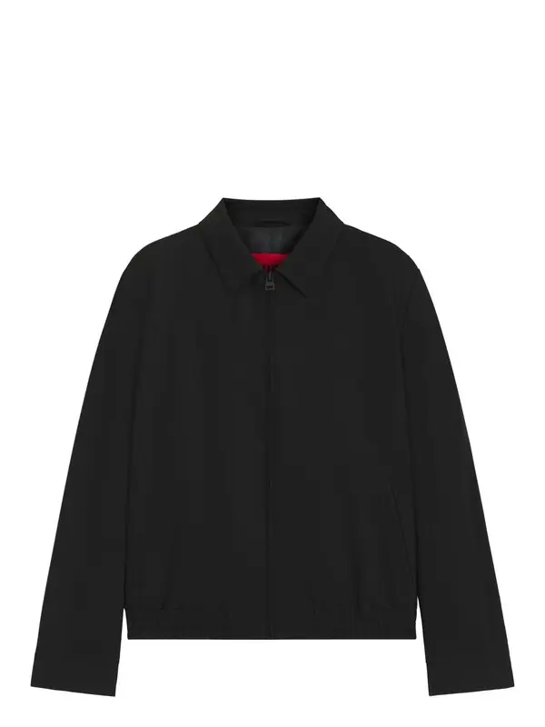 Hugo Slim-fit Wool-blend Poplin Jacket - Black