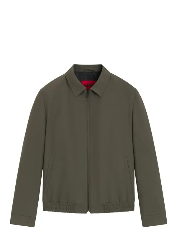Hugo Slim-fit Wool-blend Poplin Jacket - Light Green