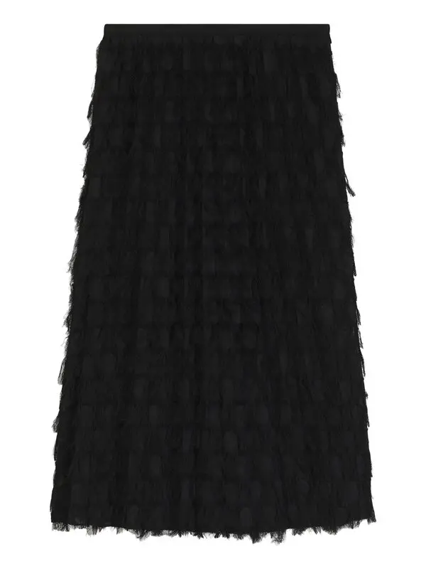 BOSS Pencil Skirt In Feather Jacquard - Black