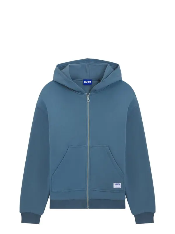 Hugo Cotton-blend Zip-up Hoodie - Light Blue