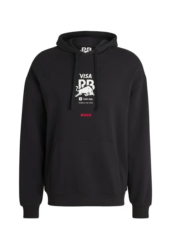 Hugo X Vcarb Relaxed Fit Hoodie With Yuki Tsunoda Artwork - Black