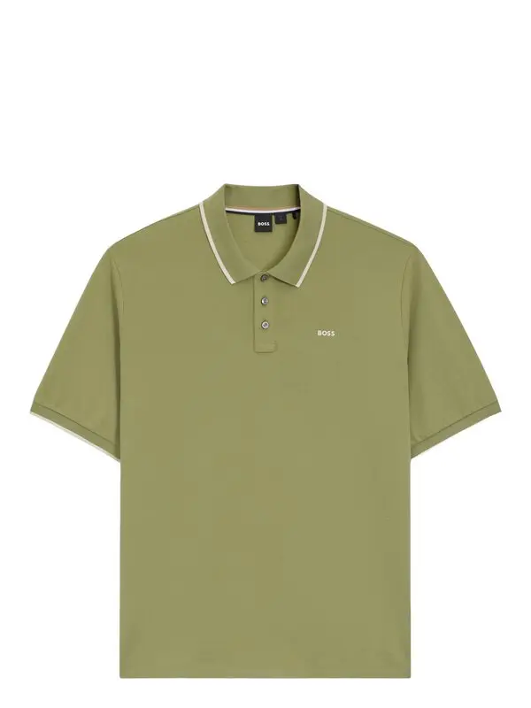 BOSS Cotton-piqué Polo Shirt With Contrast Logo - Green
