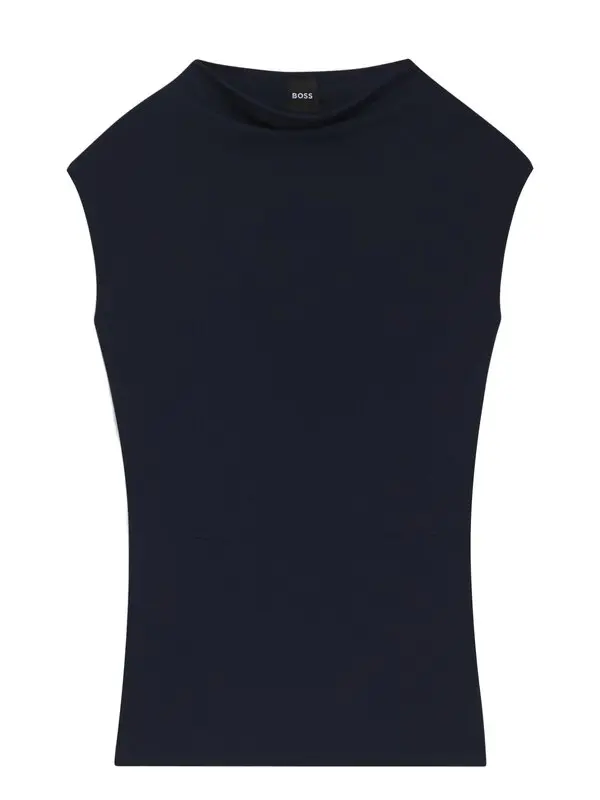 BOSS Matte High-neck Top - Dark Blue