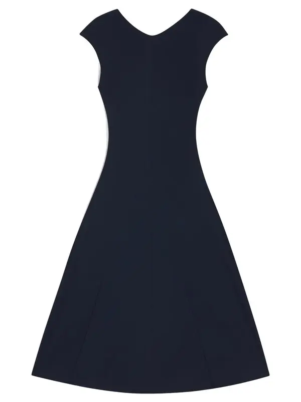 BOSS Seam-detail Sheath Dress - Dark Blue