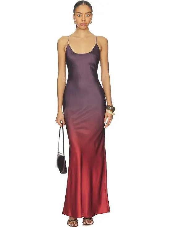 SNDYS Amaya Bias Maxi Dress - Plum Ombre