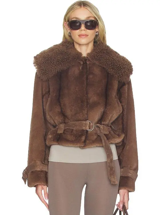 DUCIE Aurora Goat Fur Coat - Coco
