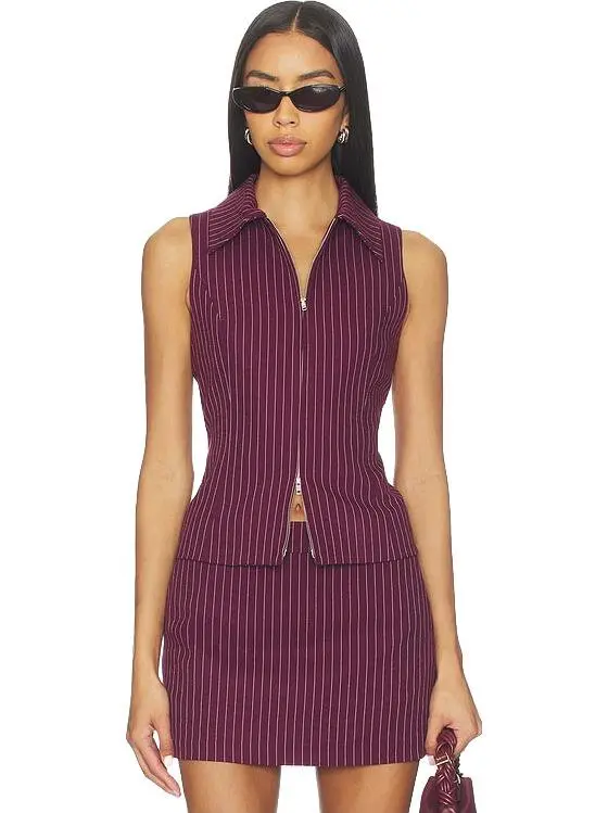 ARTLESS FOREVER Kaia Vest - Merlot Stripe