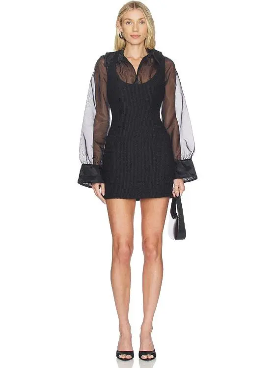 LOVERS AND FRIENDS Ines Tweed Mini Dress - Black Tweed