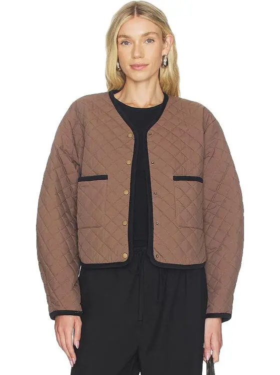 LOVERS AND FRIENDS Lara Corduroy-trimmed Quilted Jacket - Chocolate Brown