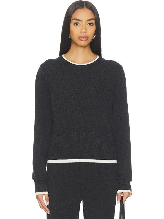 ARTLESS FOREVER Tove Layered Cashmere Crewneck - Charcoal