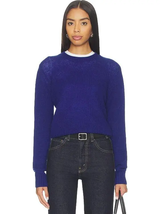 Enza Costa Cashmere Easy Long Sleeve Crew - Cobalt