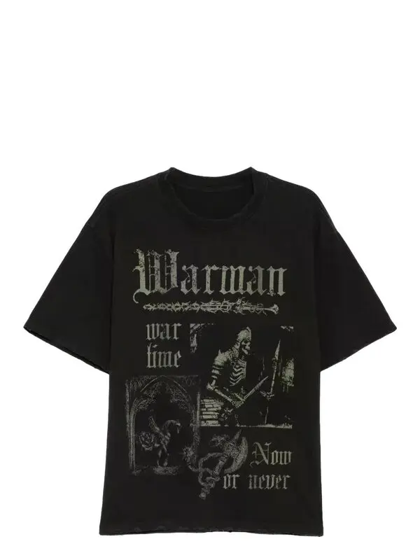 WARMAN Graphic Print T-shirt - Black
