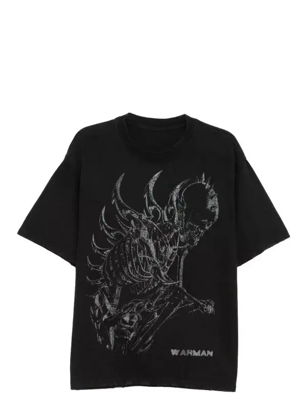 WARMAN Graphic Print T-shirt - Black