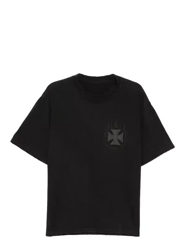 WARMAN Logo Printed T-shirt - Black
