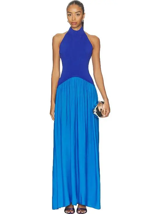 Solid & Striped Halter Soglio Dress - Blue