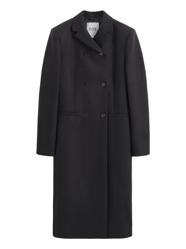 Cos Tailored Wool-twill Long Coat - Navy