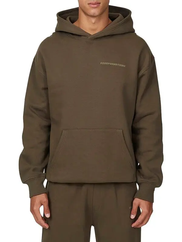 GOOD FOR NOTHING Tonal Pullover Hoodie - Brown